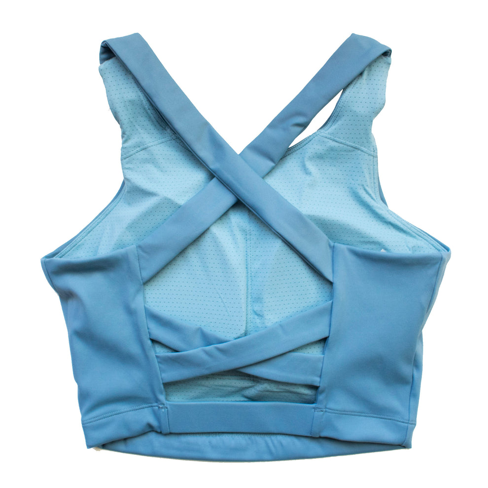 Runner Island Womens Light Blue Run to Swim Sports Bra Tank Top ...