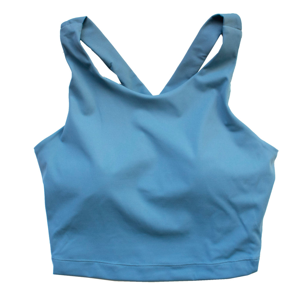 Runner Island Womens Light Blue Run to Swim Sports Bra Tank Top ...